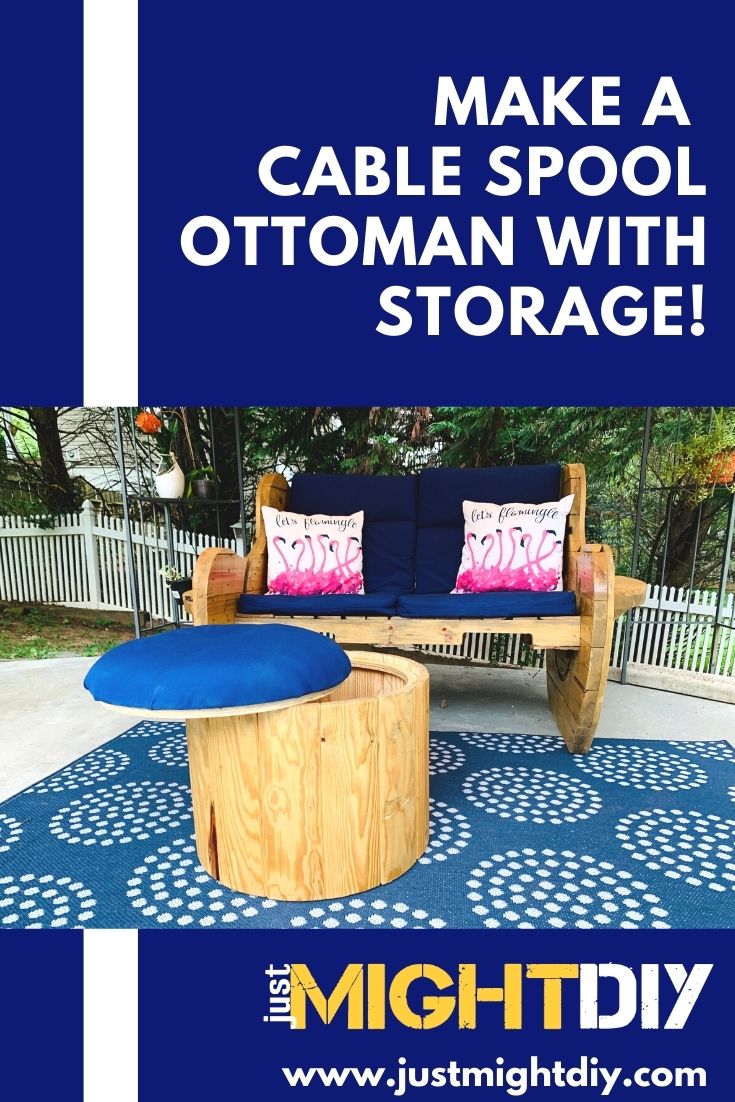 Making the Cable Spool Ottoman with Storage (Video Tutorial!) – Just ...