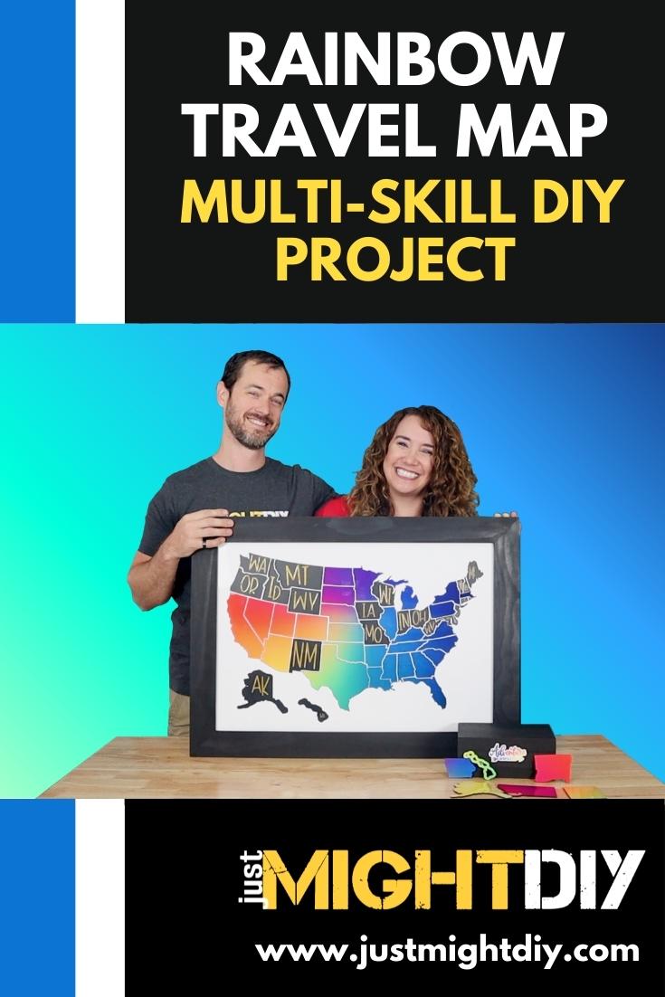 Rainbow Travel Map Made with ALL OUR SKILLS! – Just Might DIY