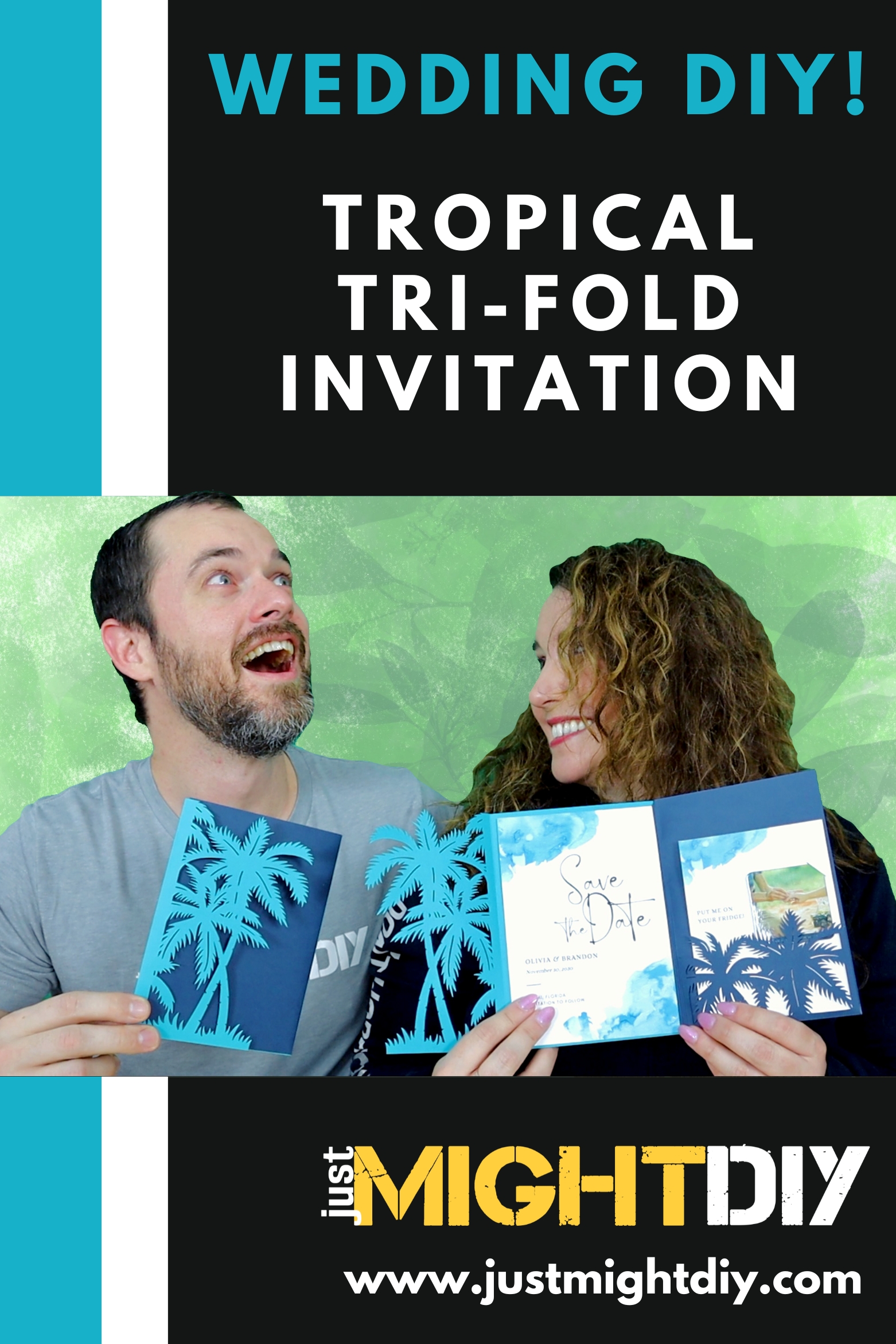 DIY Tropical Invitation Folder Made on a Cricut! – Just Might DIY