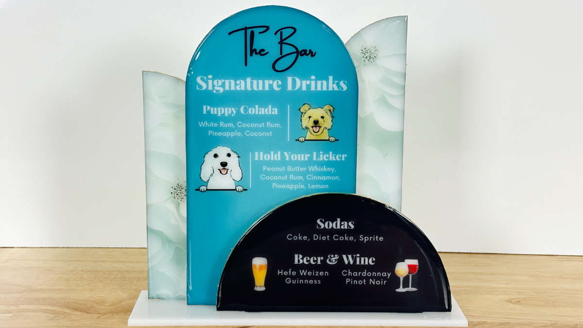 How to Create a Stunning Acrylic Bar Menu Sign with Sublimation! – Just ...